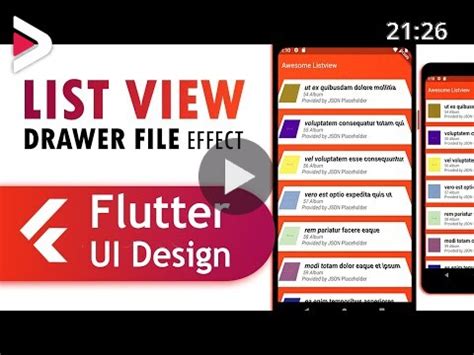 Animating ListView Scroll using Flutter Provider Drawer File Effect دیدئو dideo