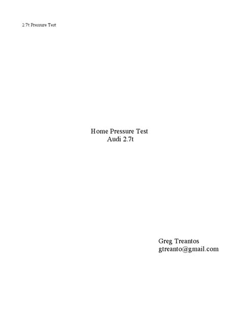 Audi 27t Pressure Testing Guid Pdf Turbocharger Valve