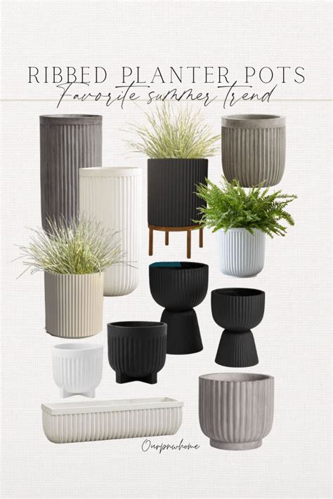 Ribbed Planter Pots Summer Outdoor Decor Collection