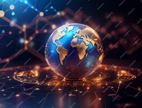 Premium Ai Image Global Crypto Network With Glowing Connection Lines Background