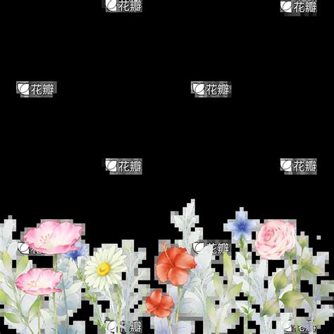 卡通春天花朵花丛花卉元素素材 花瓣网