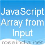 JavaScript Array From Input