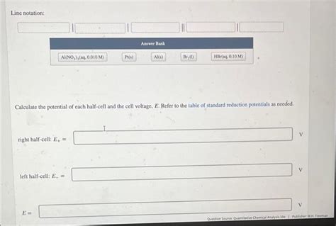 Solved Write The Line Notation For The Following Cell Pt Chegg