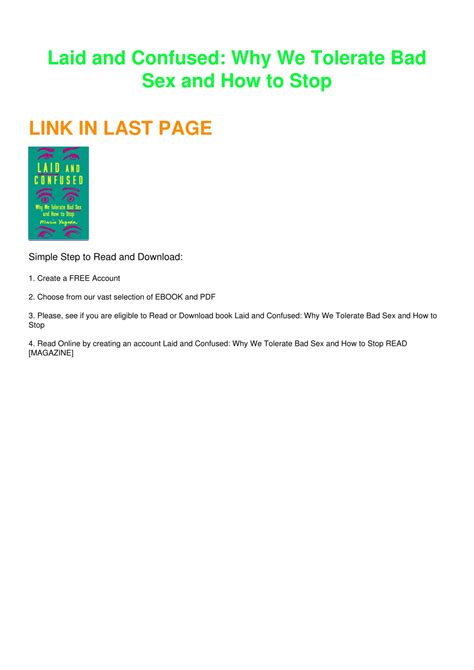 Ppt Pdf Laid And Confused Why We Tolerate Bad Sex And How To Stop Ipad Powerpoint