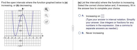Solved Find The Open Intervals Where The Function Graphed Chegg