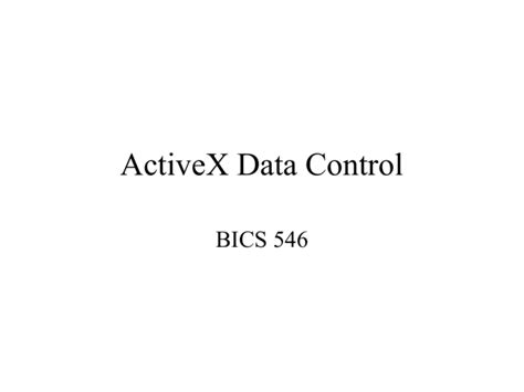 Activex Data Control