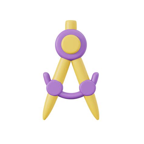 3d Rendering Of Compass Math Icon 3d Render Illustration Cartoon Style