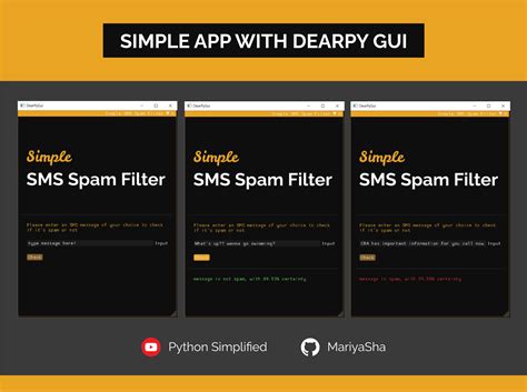 Github Mariyashasimplesmsspamfiltergui The Gui Version Of Simple Sms Spam Filter Created