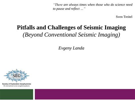 Pdf Pitfalls And Challenges Of Seismic Imaging · Pitfalls And