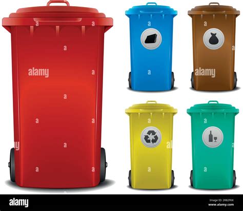Illustration Recycling Bins With Different Colors And Symbols Stock Vector Image Art Alamy