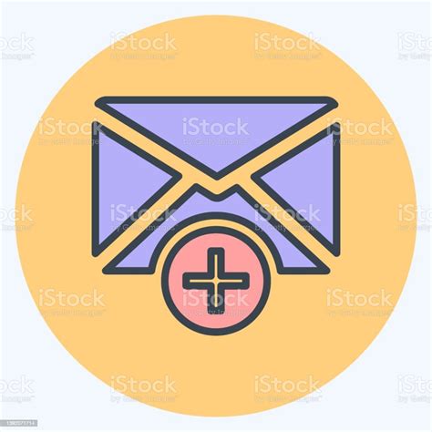 아이콘 엔벨롭 추가 사용자 인터페이스 기호에 적합합니다 컬러 메이트 스타일 편집 가능한 간단한 디자인 디자인 템플릿 벡터 간단한