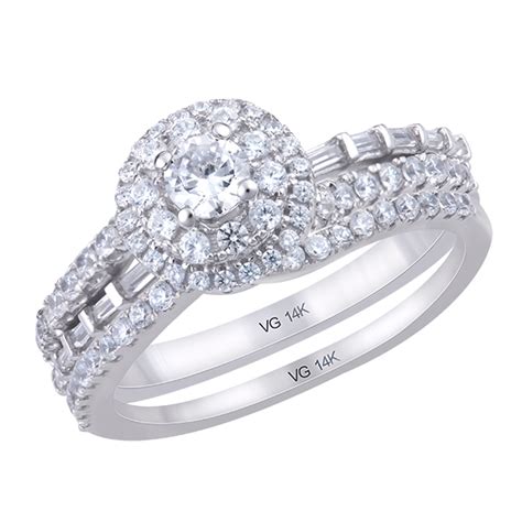 Gambill Jewelery 14k White Gold Diamond Engagement Ring Set