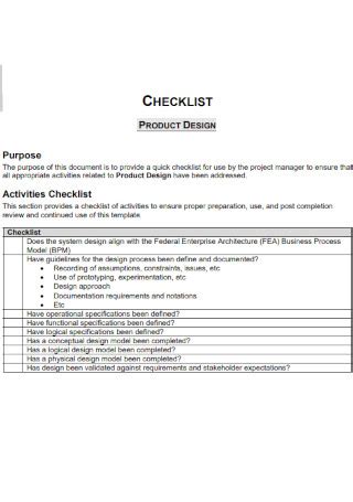 8 FREE Product Checklist Samples To Download