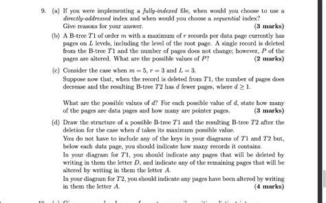 solved 9 a if you were implementing a fully indexed file