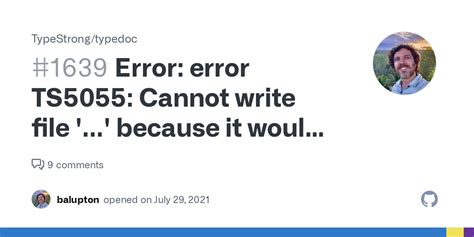 Error Error Ts5055 Cannot Write File Because It Would Overwrite Input File · Issue