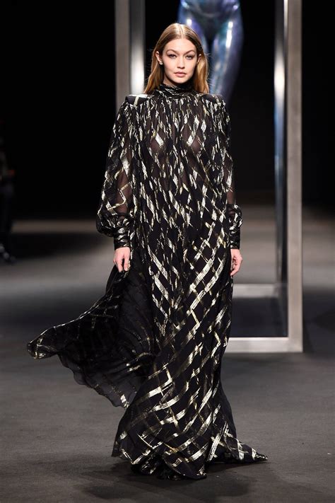 Gigi Hadid See Thru Dress And No Bra On The Runway In Milan
