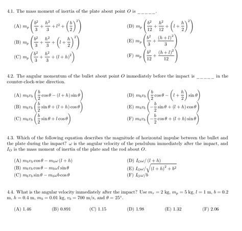 Solved Problem Rigid Body Kinetics Angular Momentum Chegg