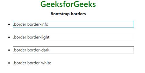 How To Specify Border Colors In Bootstrap Geeksforgeeks