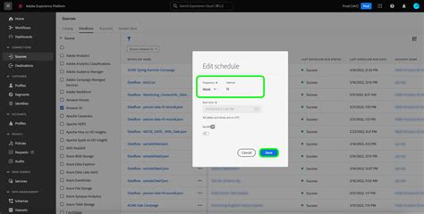Update A Source Connection Dataflow In The Ui Adobe Experience Platform