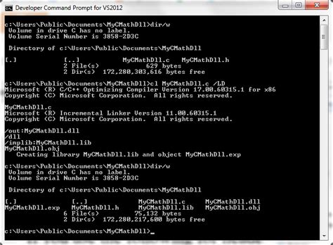 Create C Program With Dynamic Link Library Dll Using Command Line