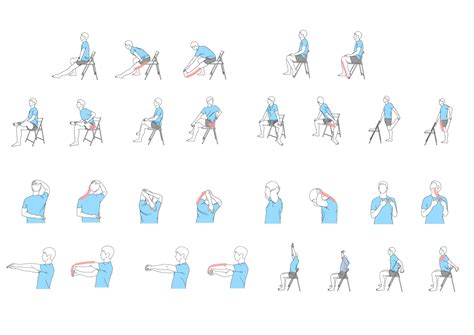 椅子に座ったままできるストレッチイラスト29枚セット｜鈴木 和孝