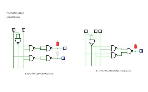 Circuitverse Expt 7 12 Mux Using Nand And 12 Demux Using Nand