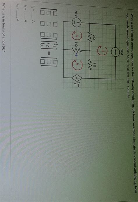 solved write a set of mesh current equations for the