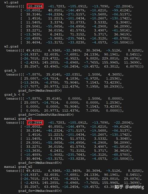torch的nn backward梯度求解原理和手算梯度对比 知乎