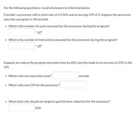 Solved For The Following Questions Round All Answers To Chegg