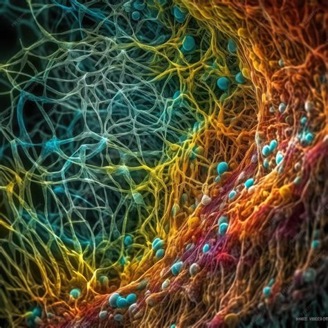 Couleurs Vives Des Microtubules Dans Une Cellule Capturées Au