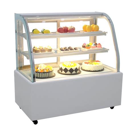 White Curved Glass Cake Display Fridge For Sale Cate And Deco Equipments