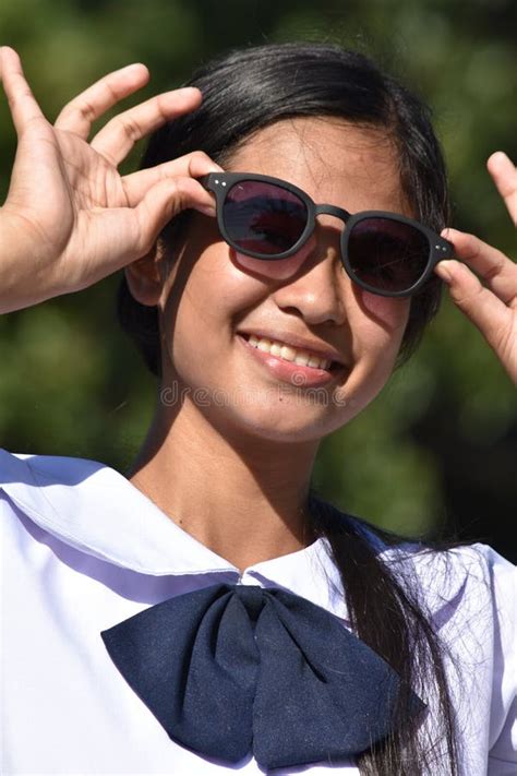 Cute Philippine Youth Having Fun Wearing Sunglasses Stock Image Image