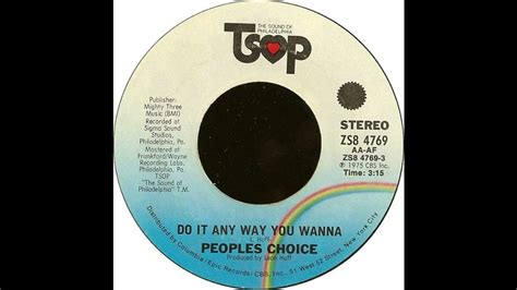Peoples Choice Do It Anyway You Wanna [tom Moulton Mix Dubbed