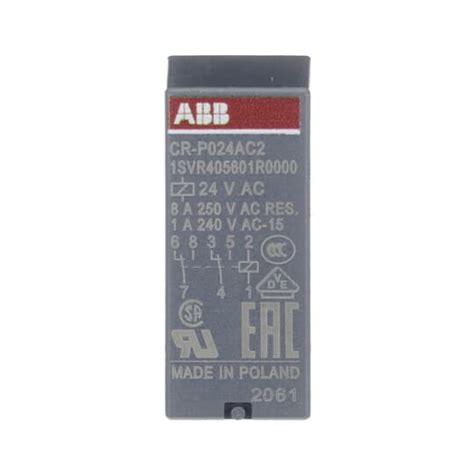 1svr405601r0000 Cr P024ac2 Pluggable Interface Relay Abb Group Rms Measurement And Control