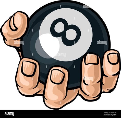 Hand Holding Pool Billiards Black 8 Ball Stock Vector Image And Art Alamy