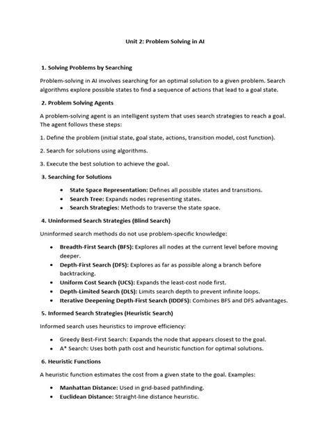 Unit 2 Problem Solving In Ai Pdf Algorithms Algorithms And Data Structures