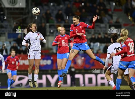 Budweis Czech Republic 25th Feb 2025 Andrea Staskova Czechia 9 Scores During The Uefa