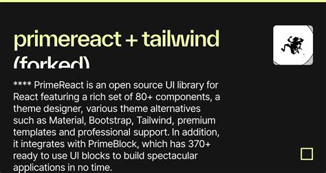 primereact tailwind forked codesandbox