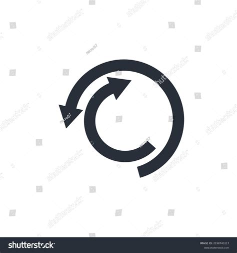 Arrows Move Opposite Directions Rotation Replacement Stock Vector Royalty Free 2198743117
