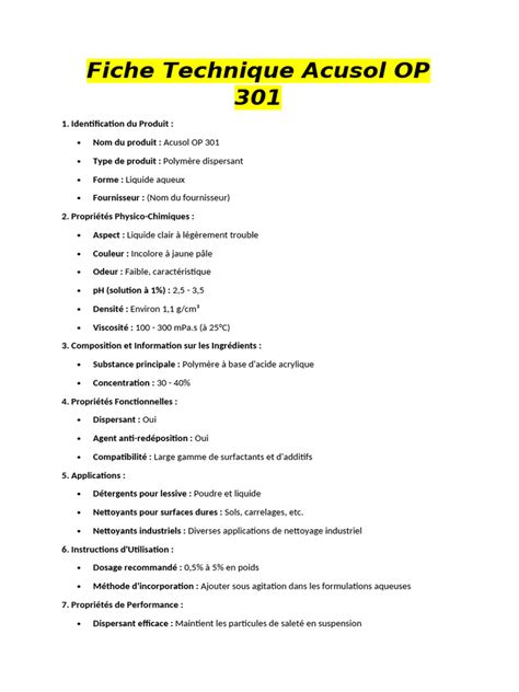 Acusol Op 301 Pdf