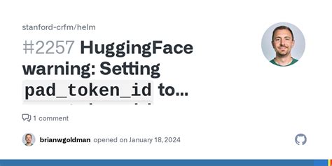 Huggingface Warning Setting `padtokenid` To `eostokenid` · Issue 2257 · Stanford Crfmhelm