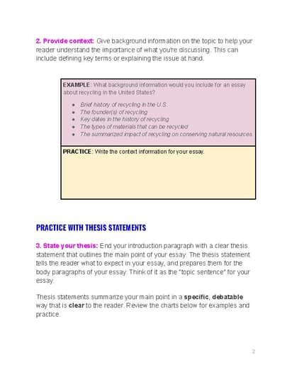 Write An Introduction Paragraph And Thesis Statement By No Time For Prep