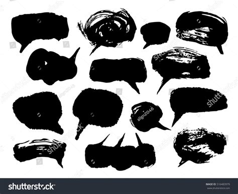 Vector Hand Drawn Speak Bubbles Set Vetor Stock Livre De Direitos