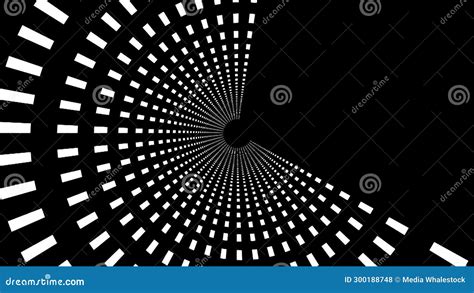 seamless footage with rotating dashed hypnotic spiral loop animated