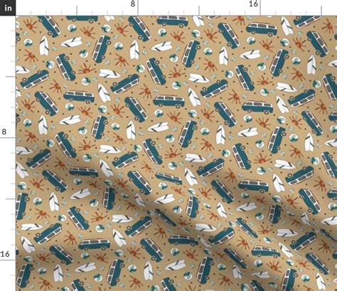 Retro Summer Beach Vans Fabric Spoonflower