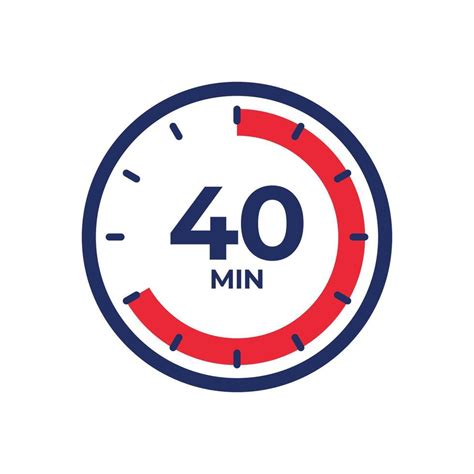 40 Minute Timer Clock Stopwatch Isolated Icon Countdown Timer Symbol 66706219 Vector Art At