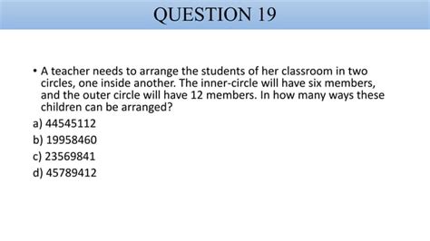 Circular Permutation Questions And Logic Pptx Beadwork Arts And