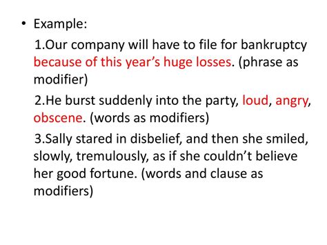 Positioning Of Movable Modifiers Ppt Download