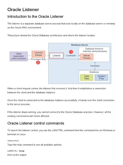 Introduction To The Oracle Listener Pdf Command Line Interface