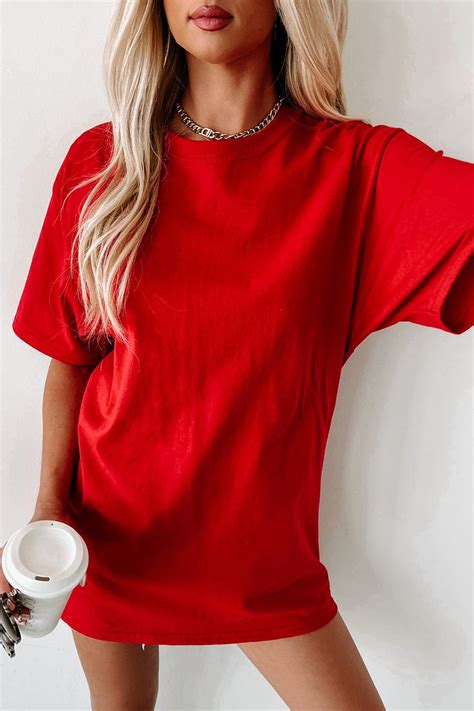 Short Sleeve T Shirt Red Medium Abiti Carini Moda Rosso